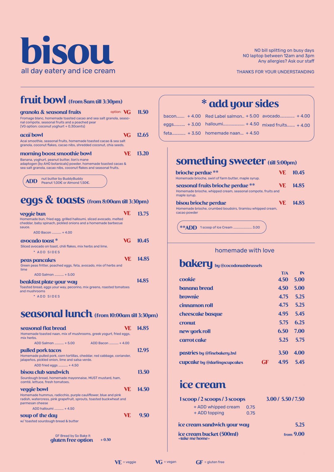 menu – Bisou